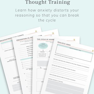 Anxiety Mental Health Journal | Printable Therapy Worksheet | CBT ...