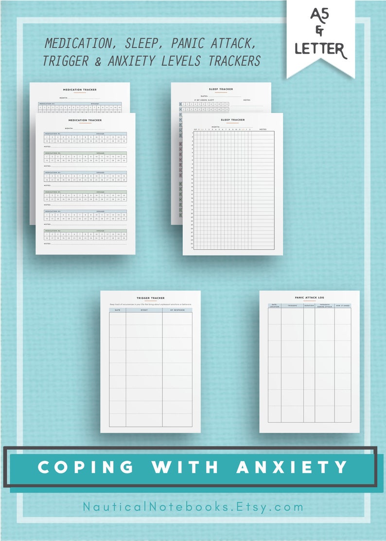Anxiety Mental Health Journal Printable Therapy Worksheet | Etsy