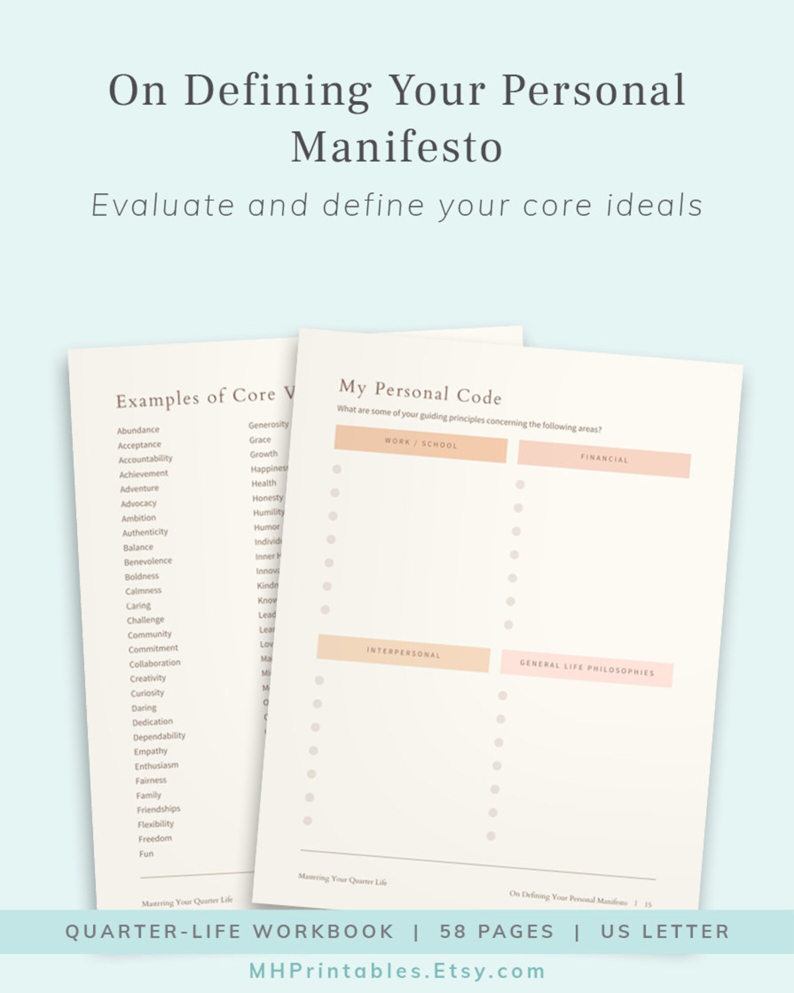 Life Purpose and Goal Workbook Self-discovery Dream - Etsy