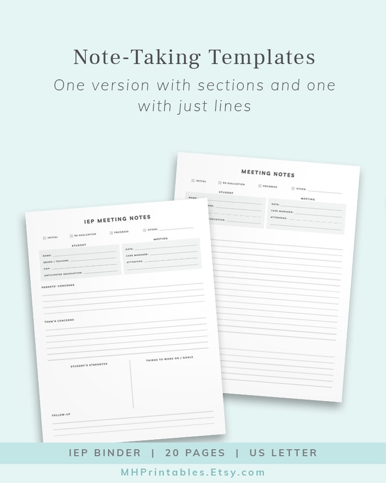 IEP Binder for Special Education Teacher School Psychologist - Etsy