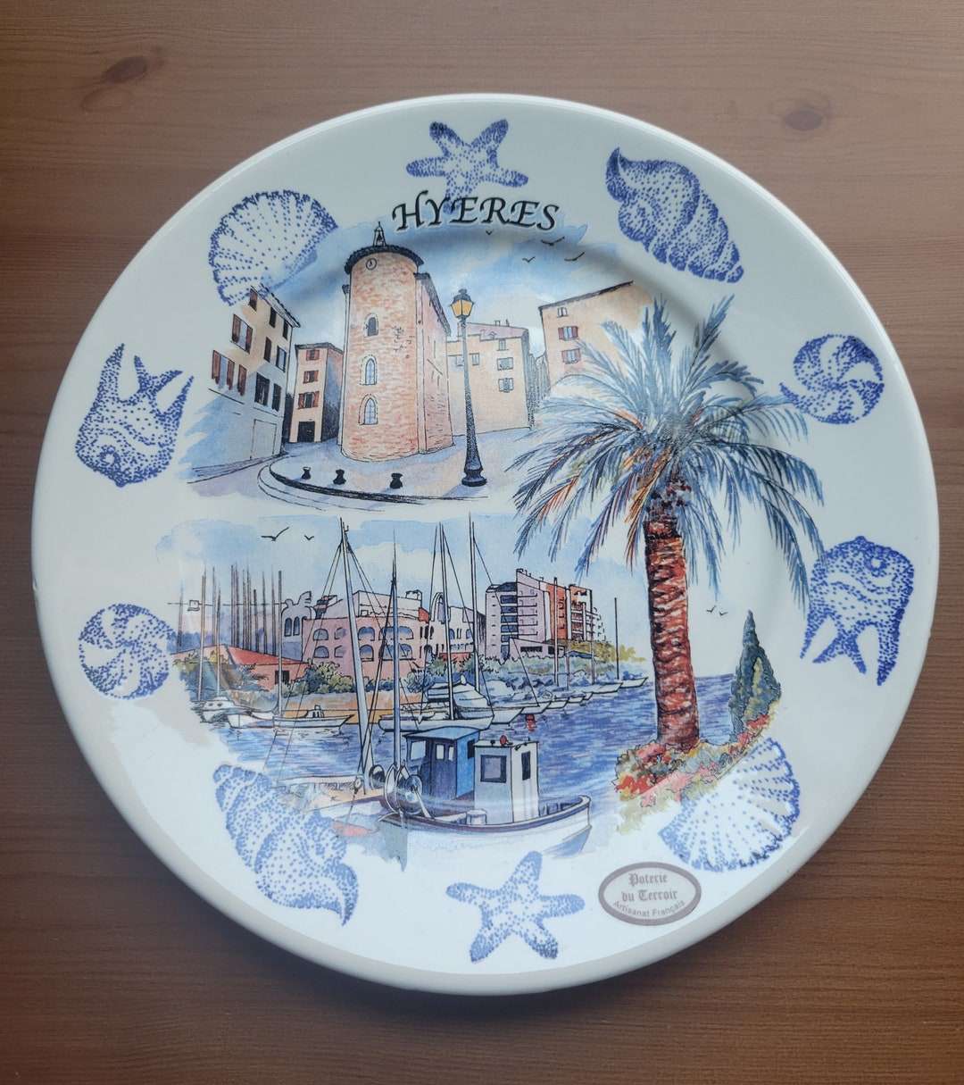 Vintage Hyeres France Souvenir Plate - Poterie Du Terroir - French ...