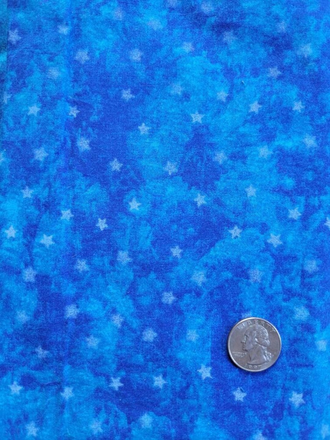 Vintage Blue Star Fabric - 1999 Blank Textiles - Printed Cotton ...
