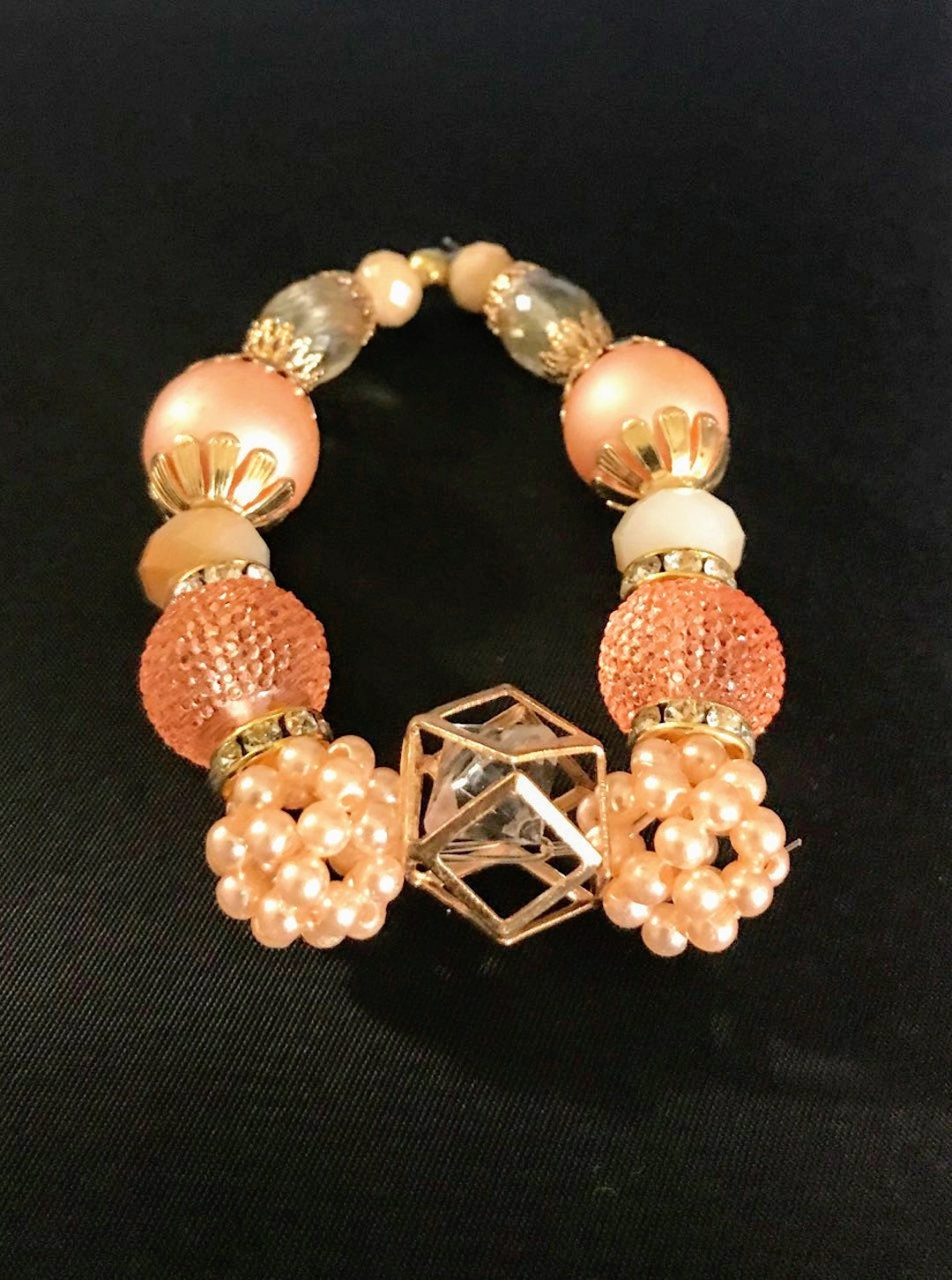 Passionate Peach Charm Bracelet - Etsy