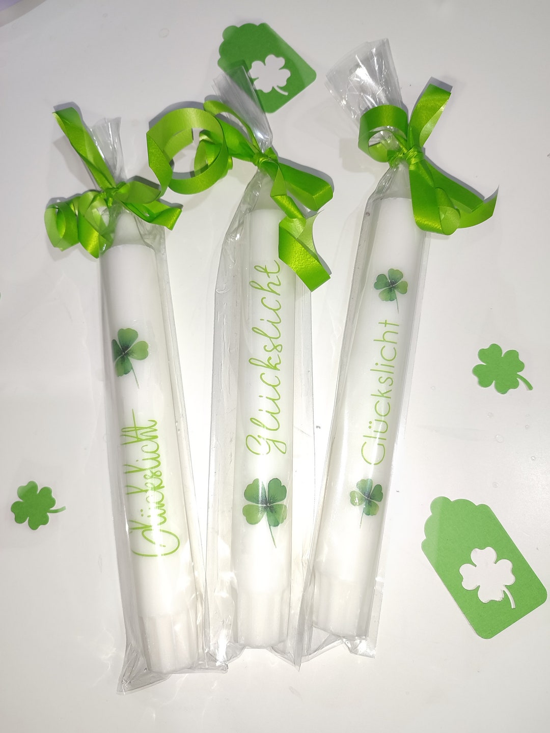 Green Lucky Light Candles With Clover Leaf 2025 Lucky Lights Ready ...