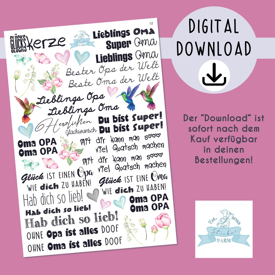 Digital (black) Candle Tattoos "gradma & Granddad" Words - Candles ...