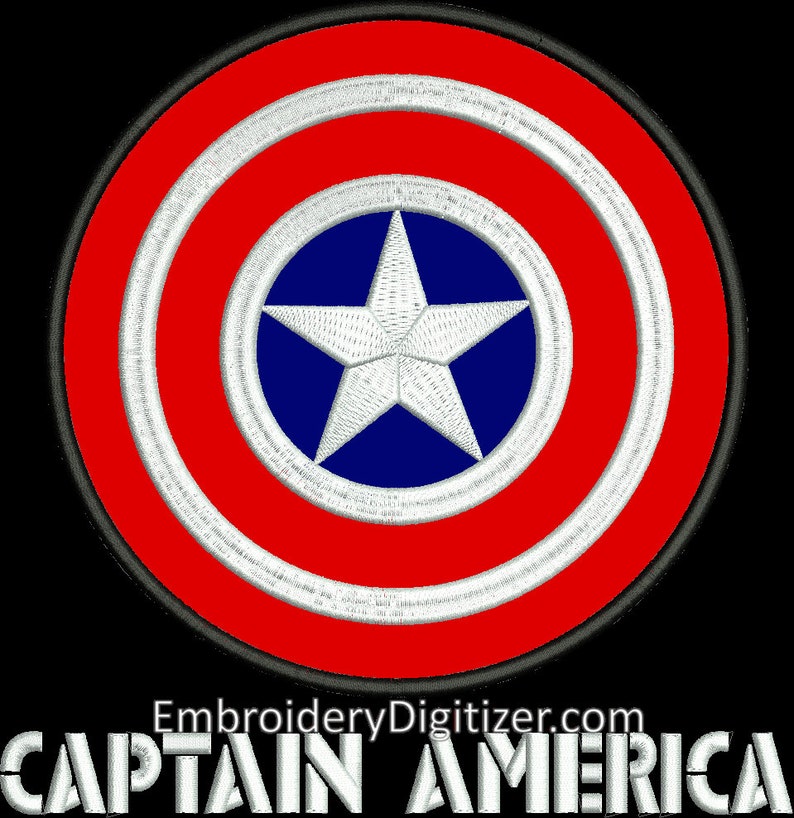 Captain America Shield Applique Embroidery Design Etsy