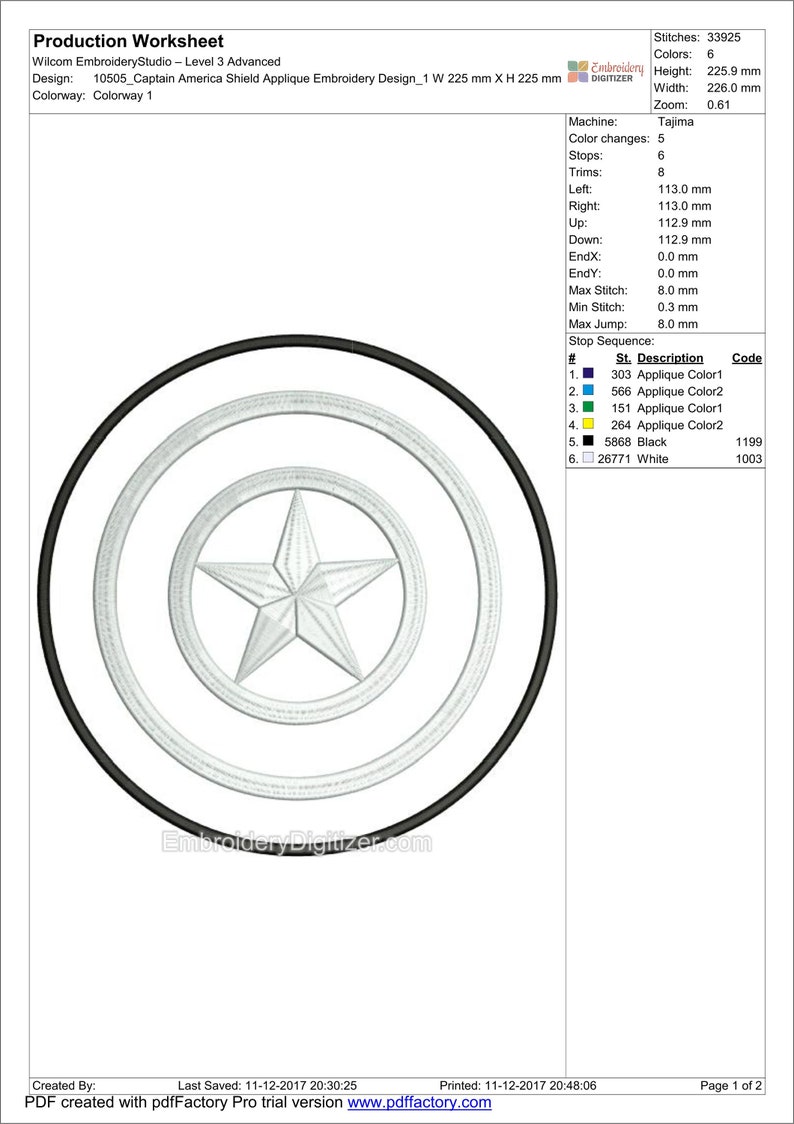 Captain America Shield Applique Embroidery Design Etsy