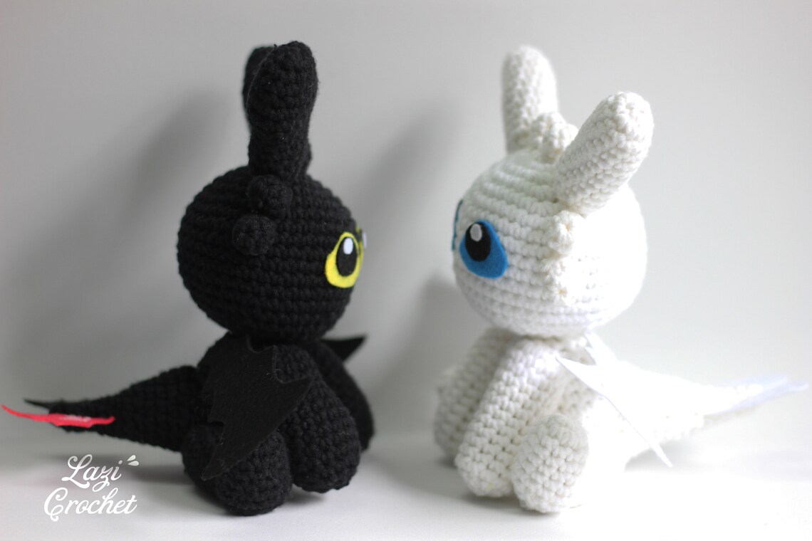 Night Fury Light Fury Toothless Amigurumi Crochet Pattern | Etsy