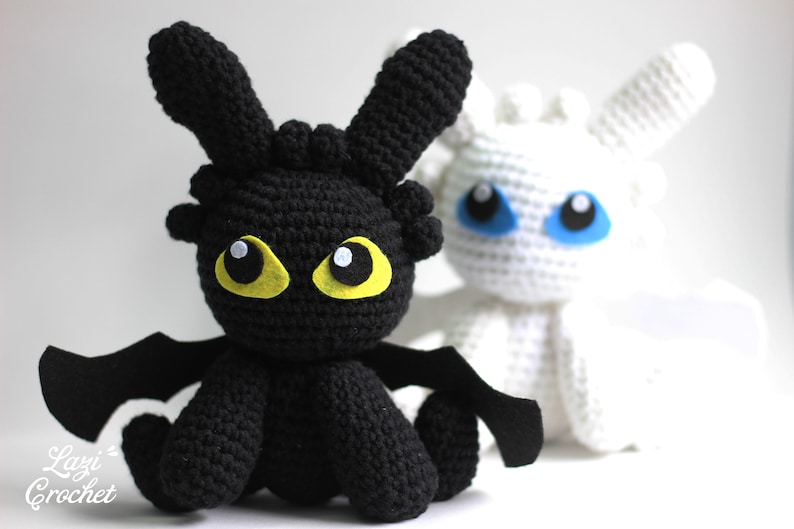 Night Fury Light Fury Toothless Amigurumi Crochet Pattern | Etsy