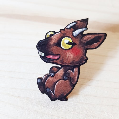 Goat Pin / Magnet Wooden Pygmy Goat Brooch | Etsy
