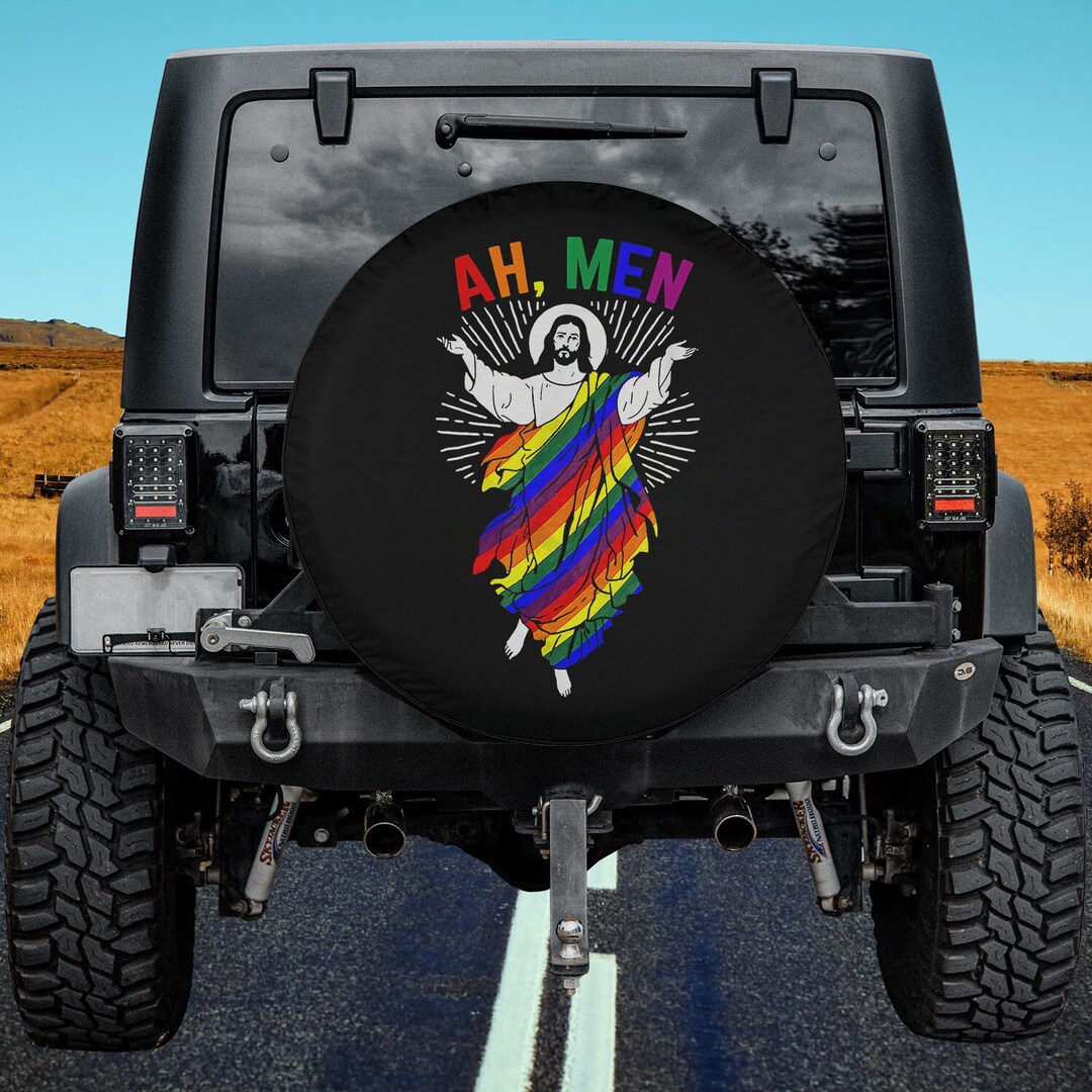 Funny LGBT Jesus Rainbow Flag Spare Tire Cover - Universal Fit - Etsy