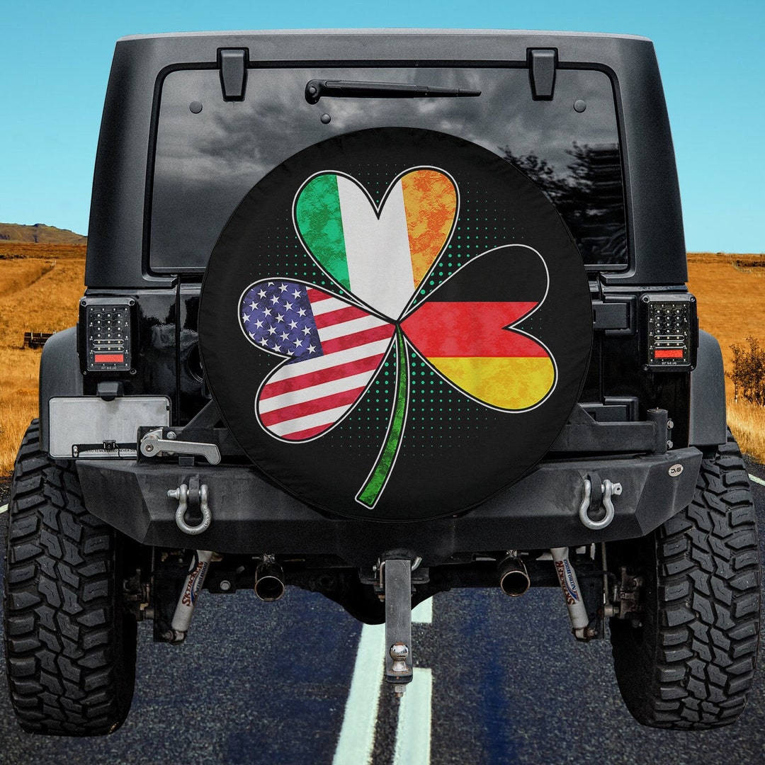 American German and Irish Roots DNA Spare Tire Cover Thickening Leather ...