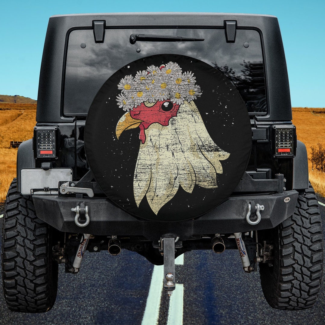 Floral Chicken Spare Tire Cover: Daisy Crown, Universal Fit - Etsy