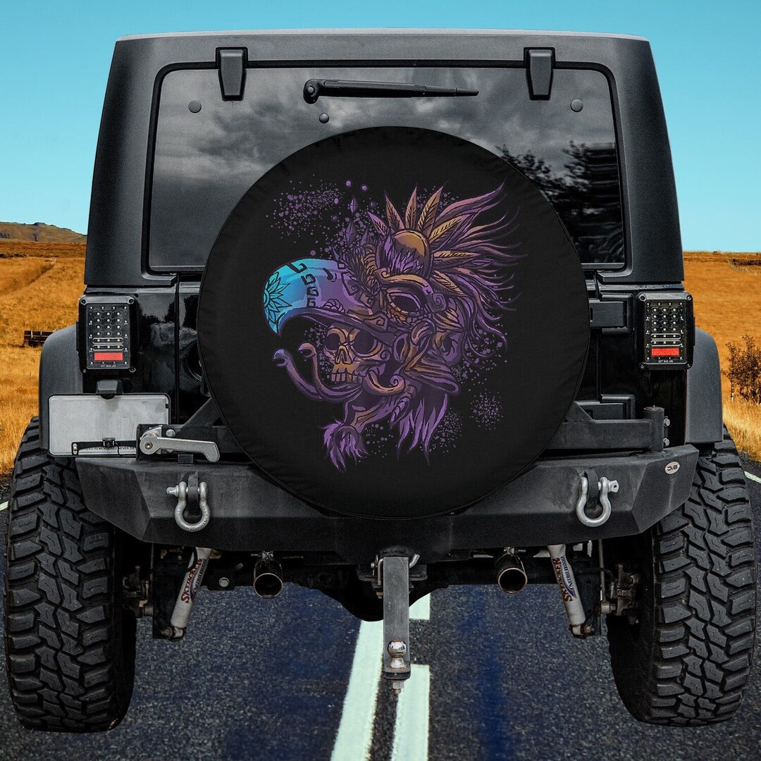 Aztec Skull Cool Death's Head Skeleton Inca Maya Spare Tire Cover ...