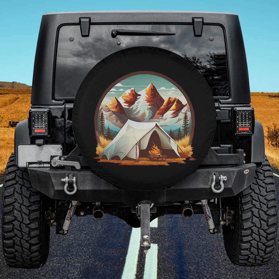 Campfire Spare Tire Cover Thickening Leather Universal Fit for Jeep ...