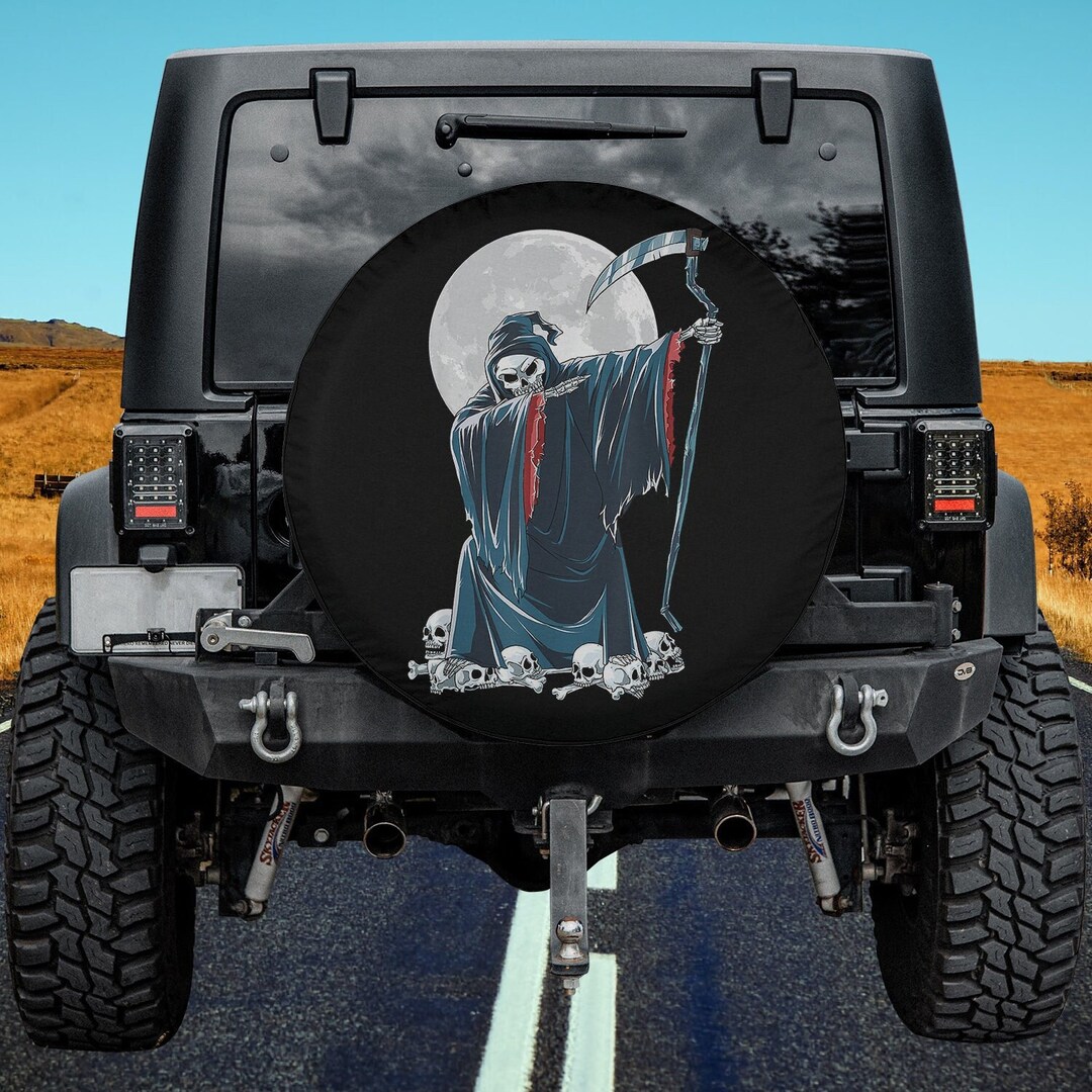 Grim Reaper Skeleton Dabbing Halloween Death Spare Tire Cover ...