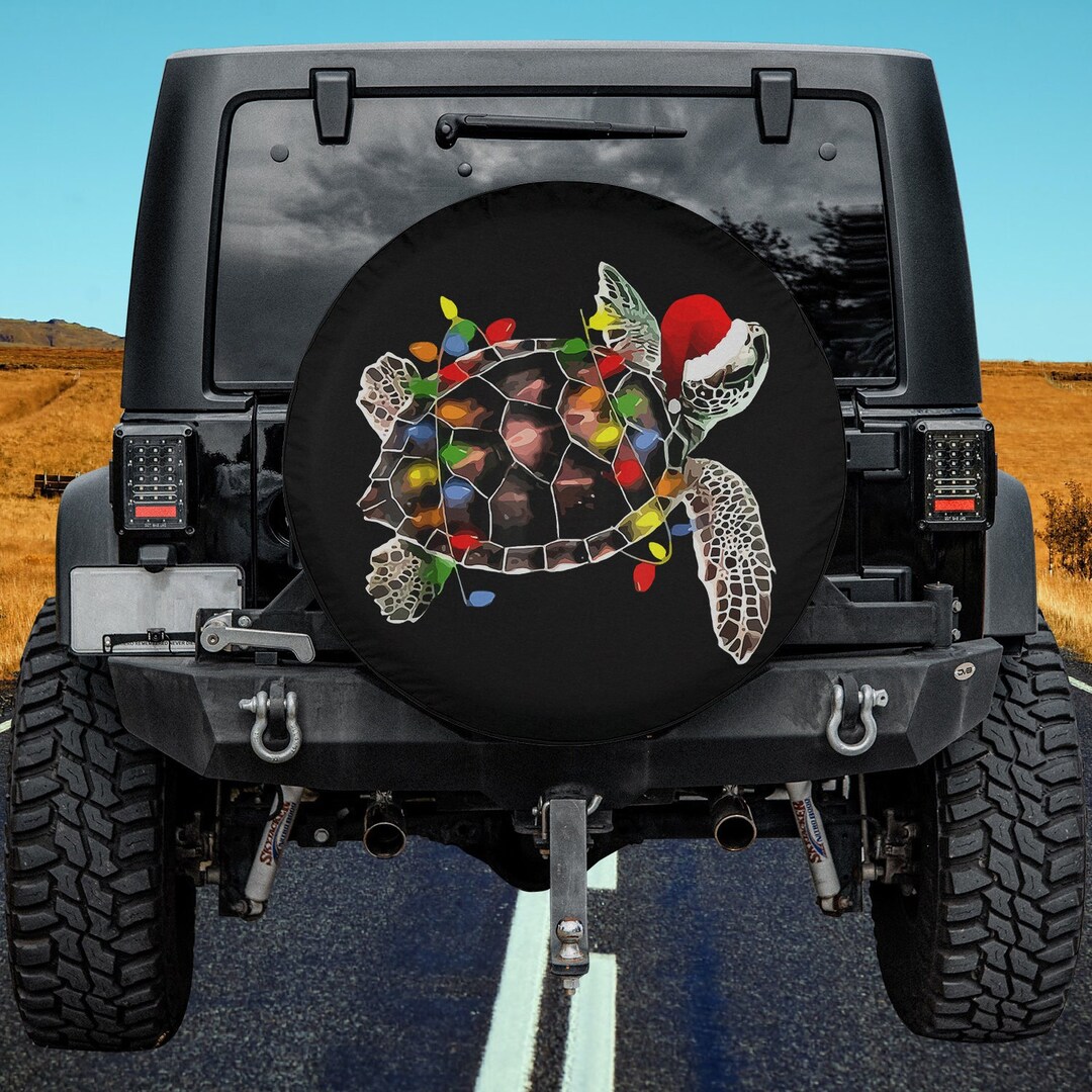 Sea Turtle Christmas Lights Spare Tire Cover: Universal Fit for Jeep ...