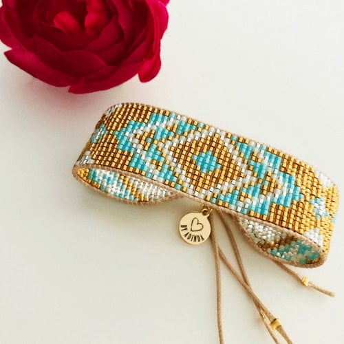 Square Loom Pattern PDF Pattern Turquoise and Golden - Etsy