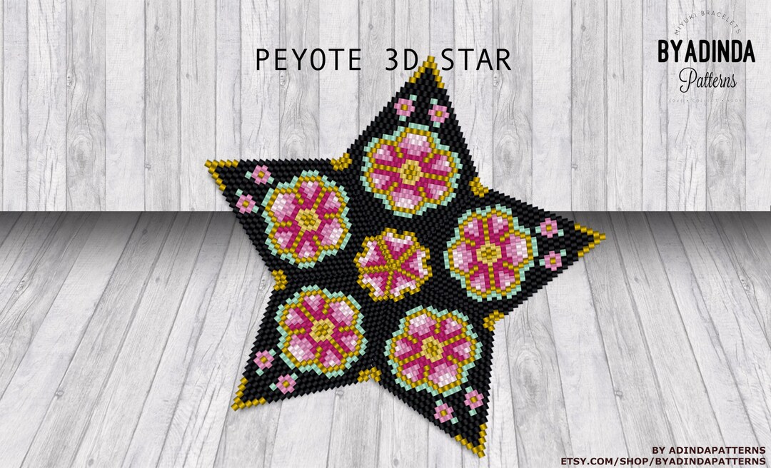 3D Star Peyote | PDF Pattern | Peyote 3D Star Pattern | Do It Yourself ...