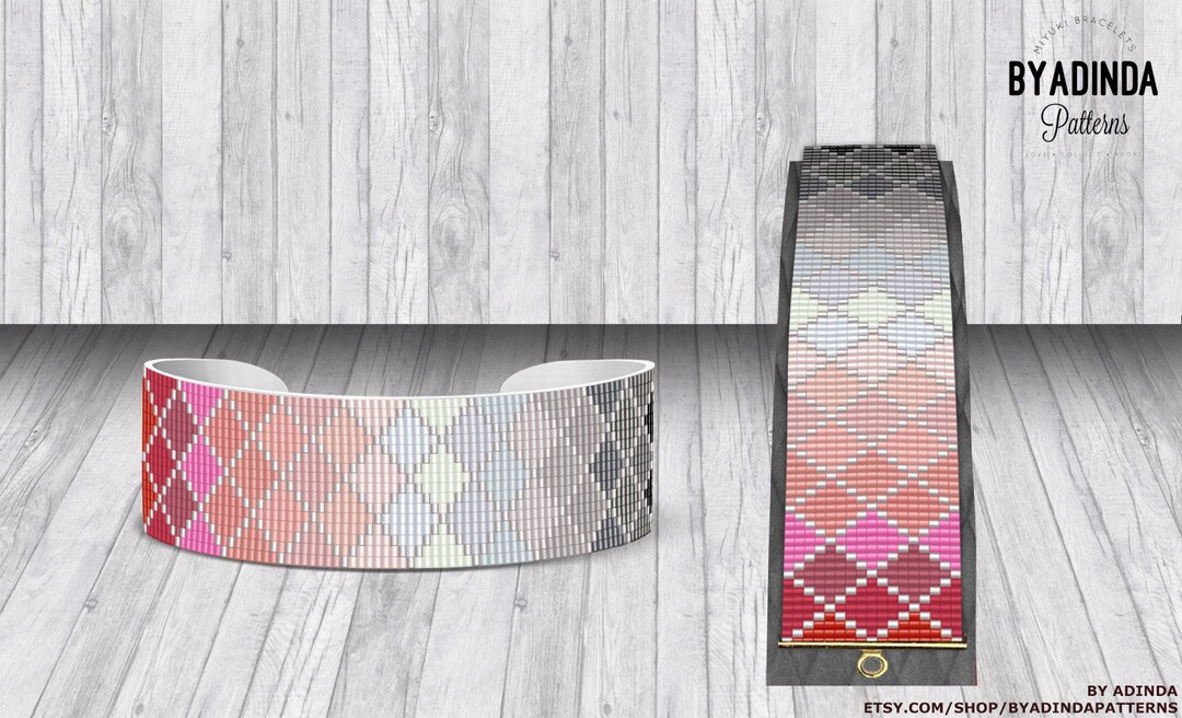 Square Loom Pattern PDF Pattern Gradient Black to Pink for Miyuki ...