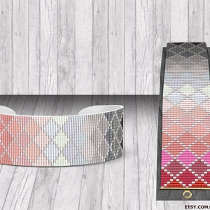 Square Loom Pattern PDF Pattern Gradient Black to Pink for Miyuki ...