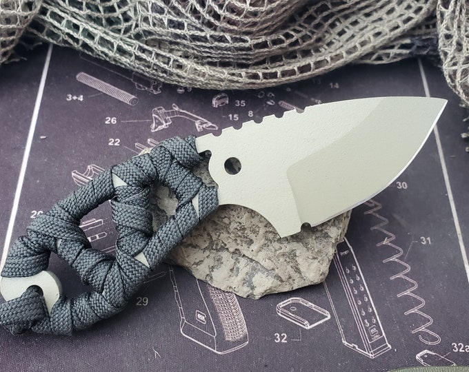 Handmadelil Jawn Skeletonized Fixed Blade,magpul Fde/gray Custom Epoxy ...