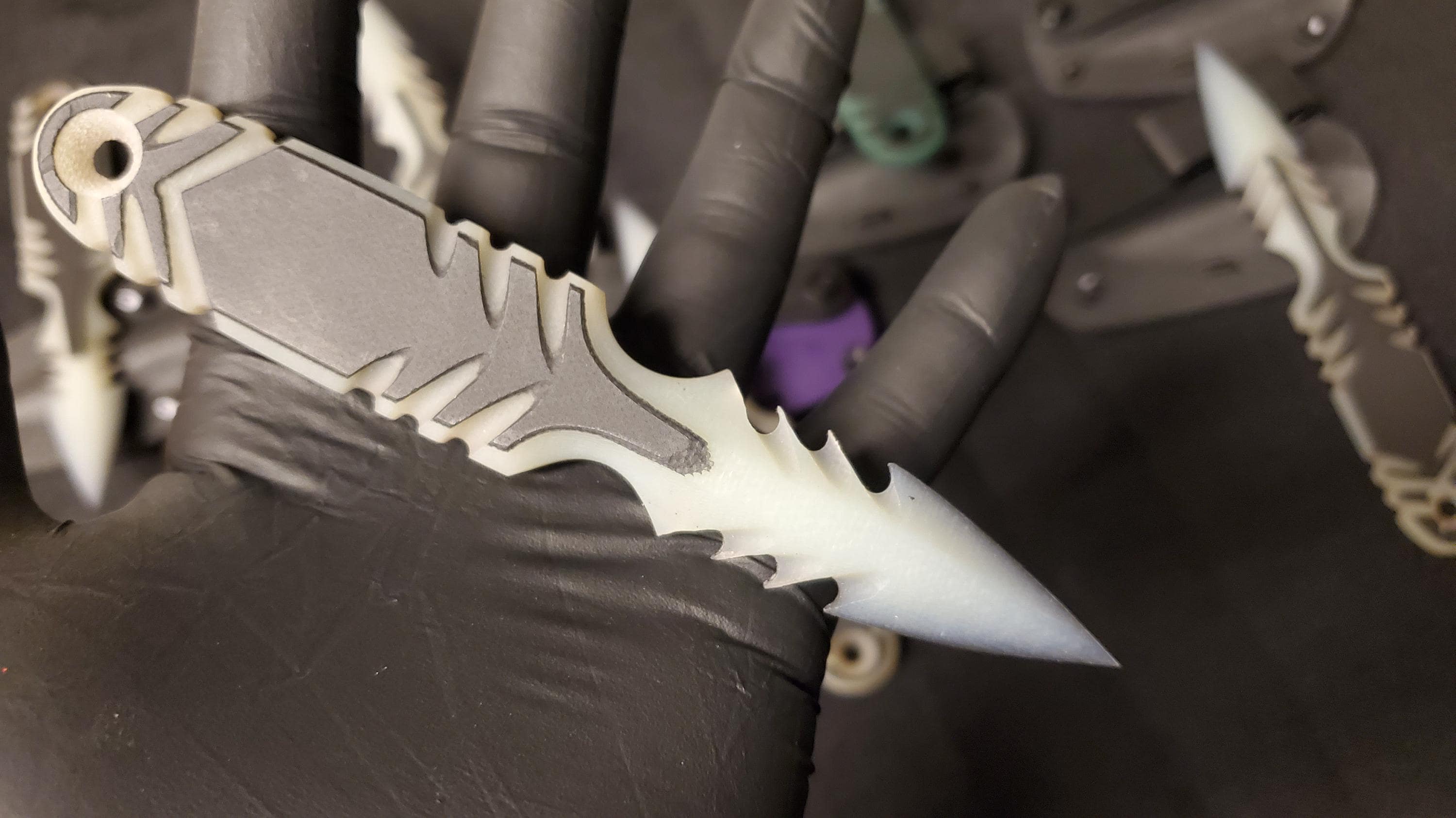 Handmade NPE "letter Opener" Gen. 2.0 Ghost G10, Purple/pink, Green and ...