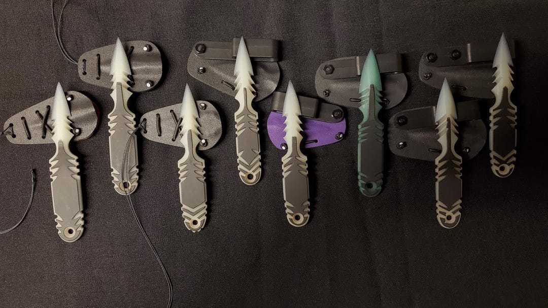 Handmade NPE "letter Opener" Gen. 2.0 Ghost G10, Purple/pink, Green and ...