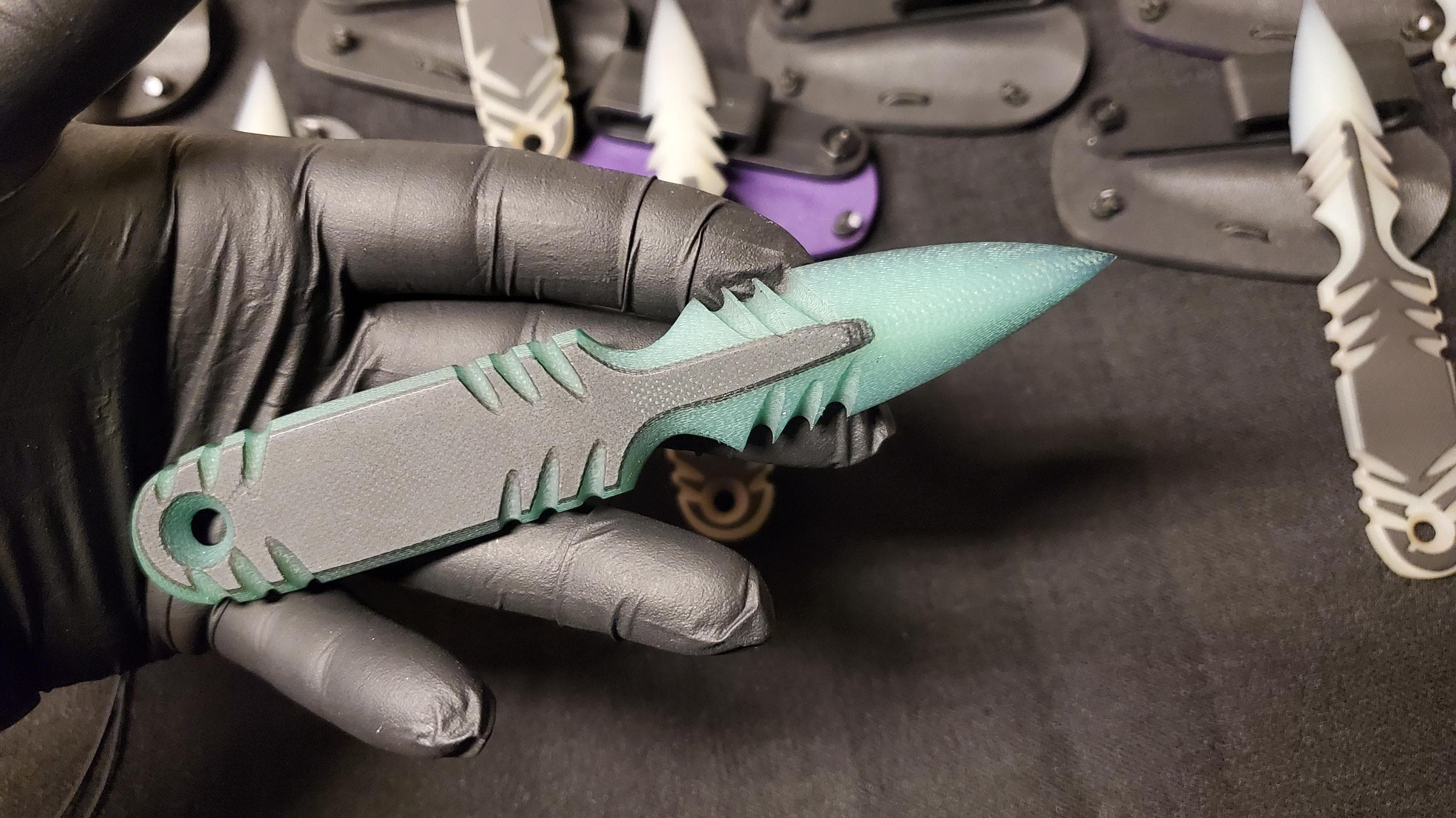 Handmade NPE "letter Opener" Gen. 2.0 Ghost G10, Purple/pink, Green and ...