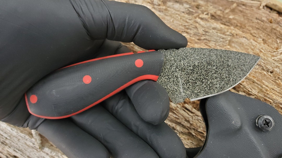 Handmadelil Jawn Small EDC Fixed Blade,fde/black Rock Pattern Epoxy ...