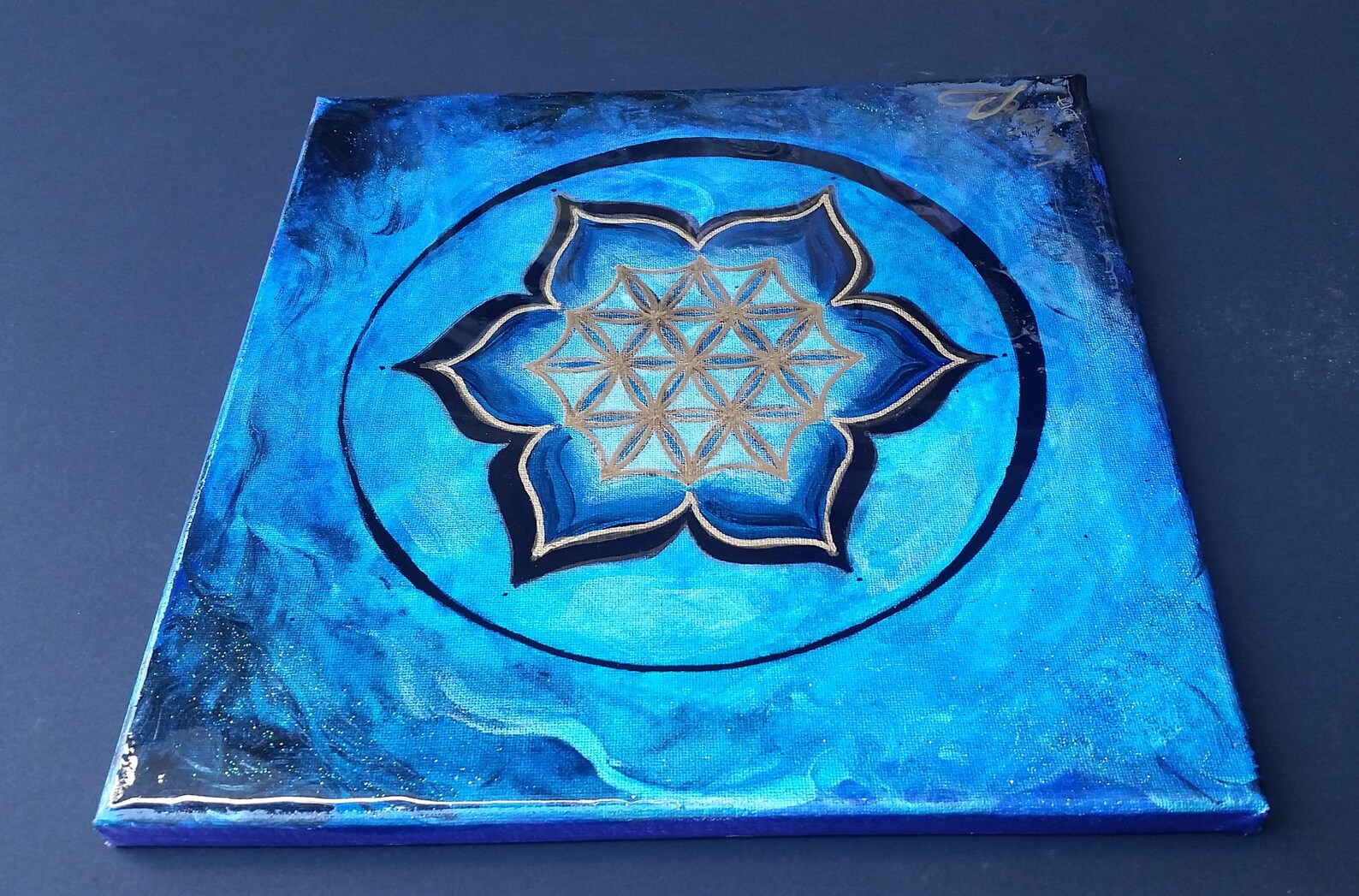 12x12 Flower Of Life Painting | Etsy