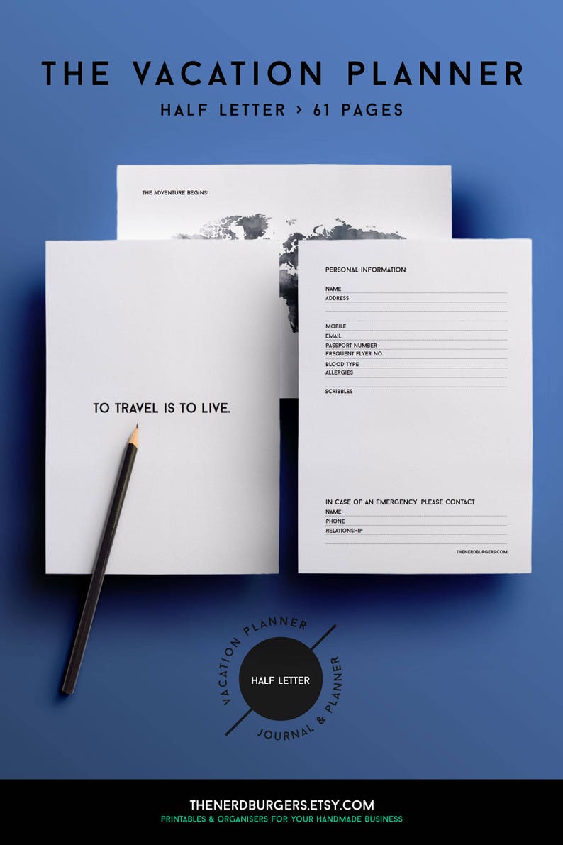 Vacation Planner Kit Trip Itinerary Travel Planner Kit Trip - Etsy ...