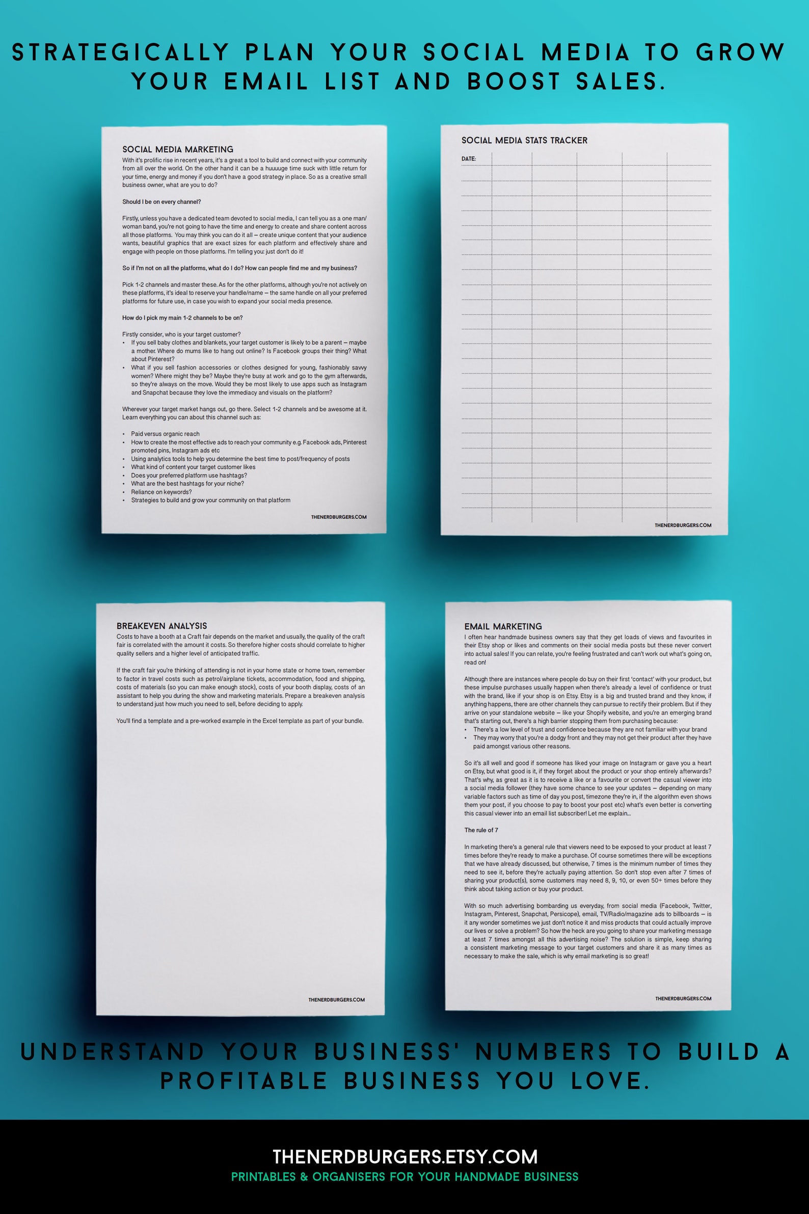 Handmade Business Planner, Small Business, Marketing Kit, Productivity ...