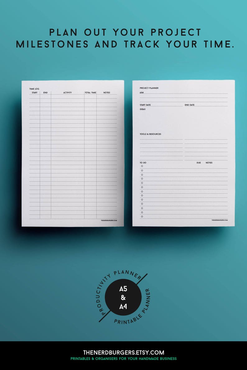 Project Tracker, Productivity Planner, Undated Planner, Project Planner ...