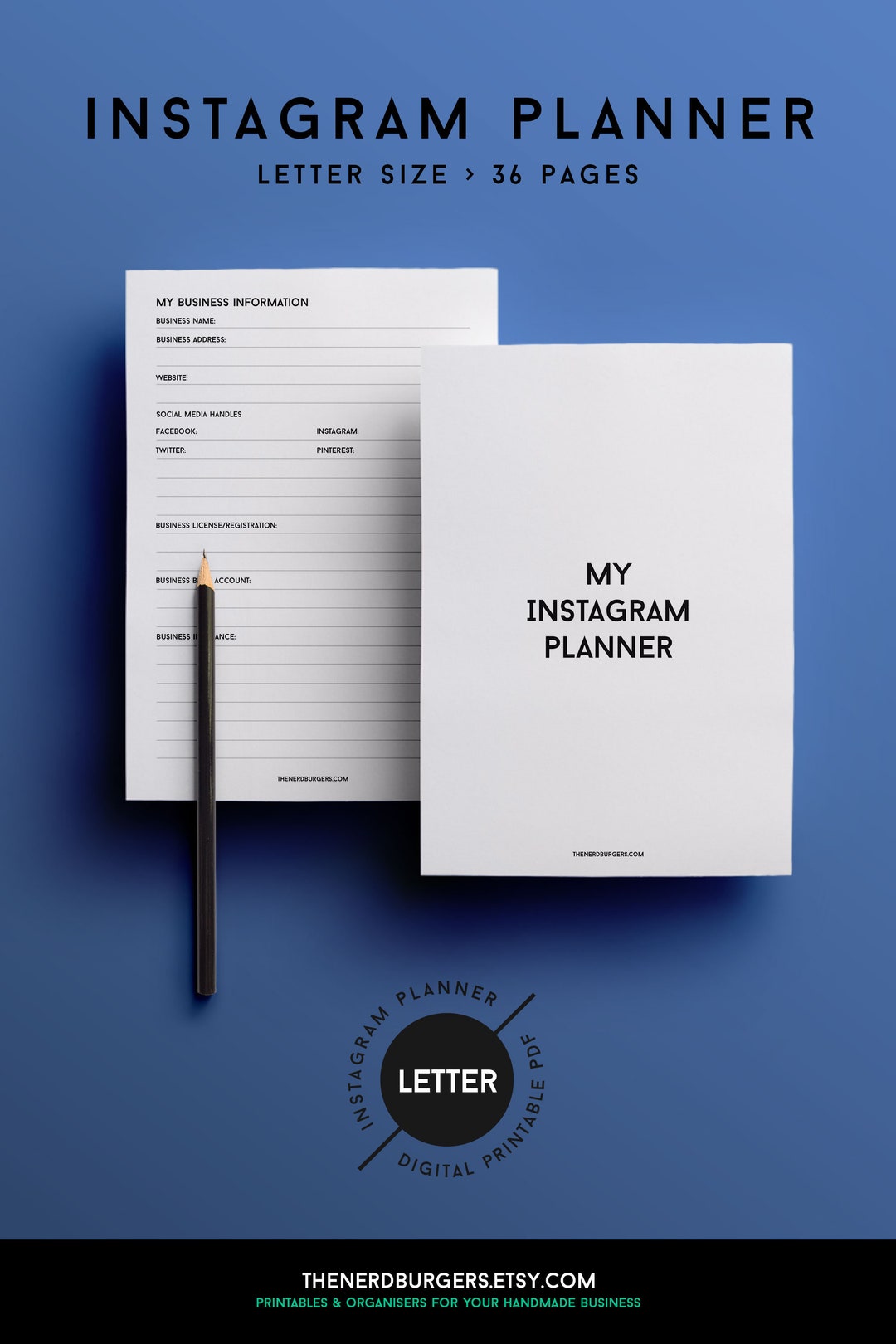 Instagram Productivity Planner, Instagram Planner, Social Media Planner ...