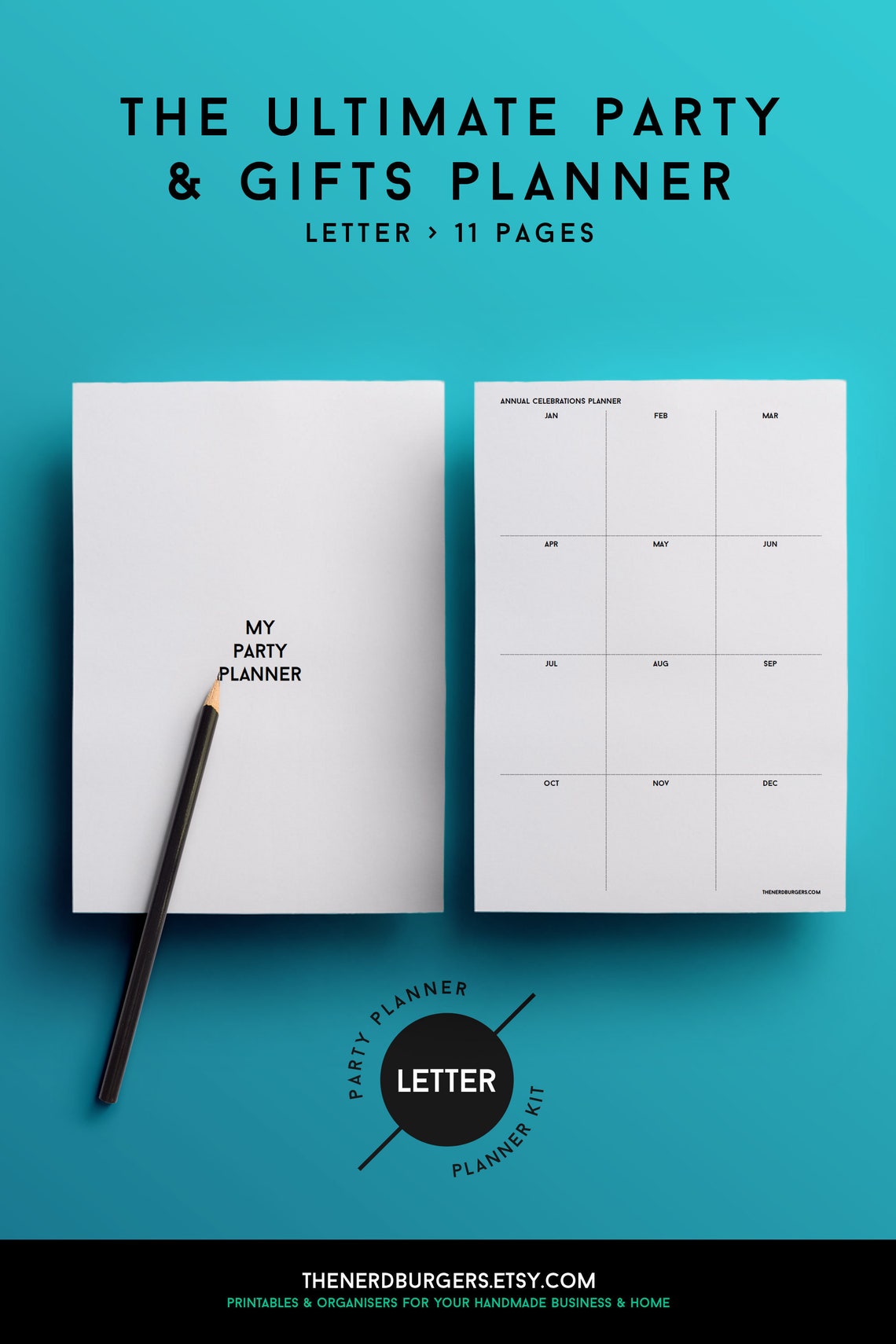 Dinner Party Planner Digital Download, Event Food Planner, Party Menu ...