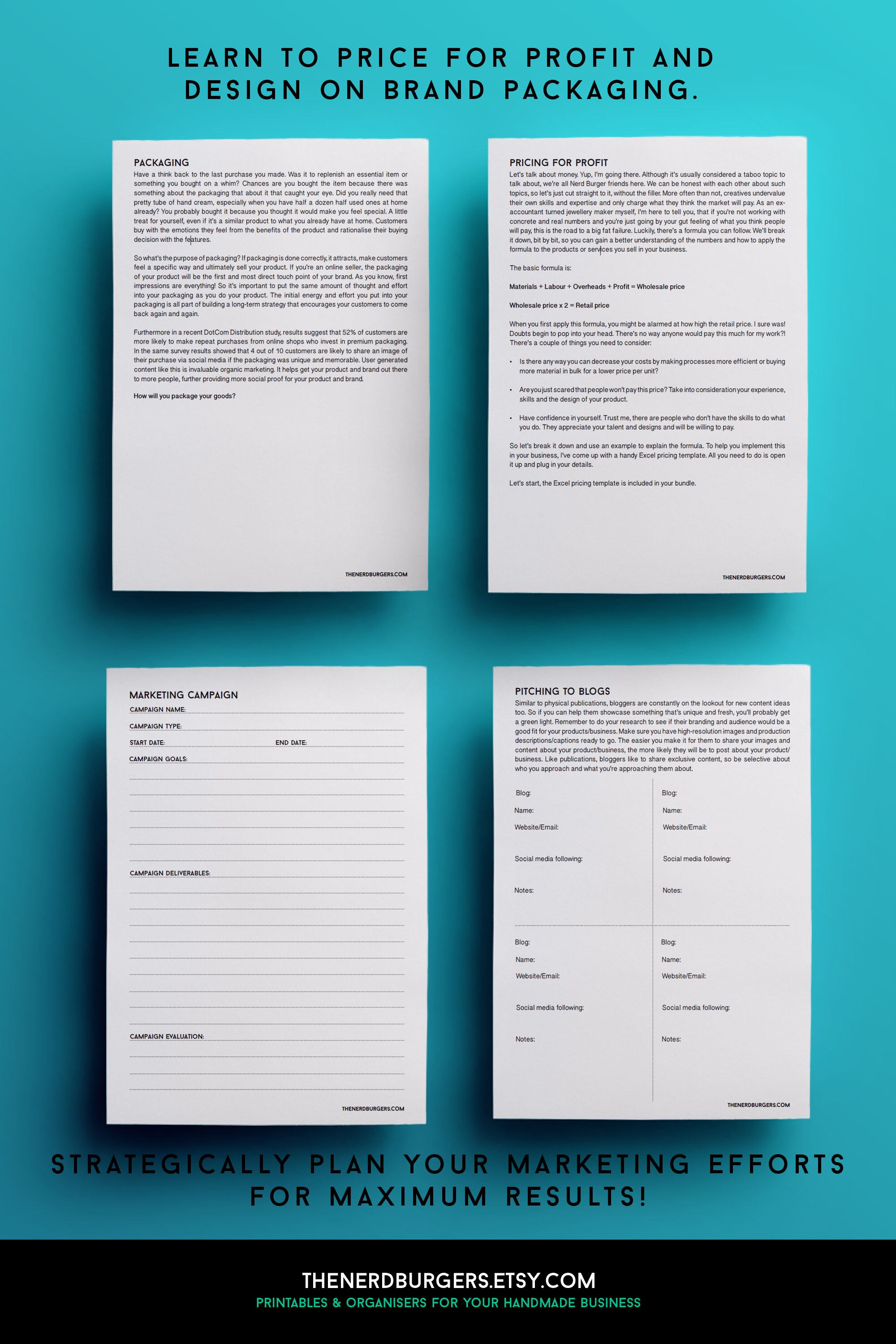 Handmade Business Planner, Small Business, Marketing Kit, Productivity ...