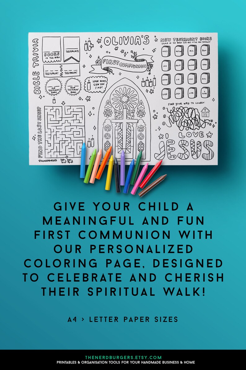 Personalised First Holy Communion Activity Page, Coloring Page ...