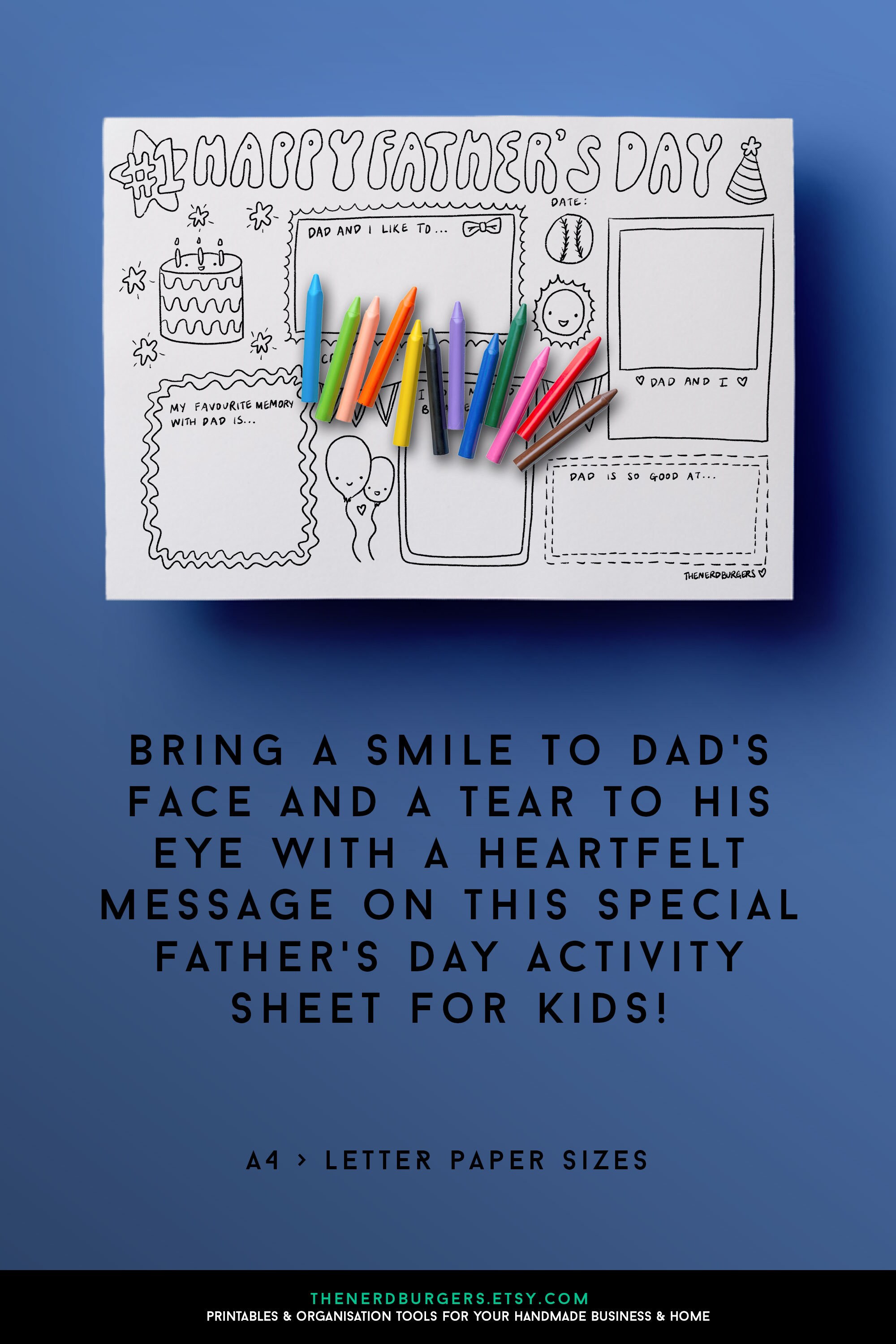 Personalised Father’s Day Coloring Page, Printable Kids Activity ...