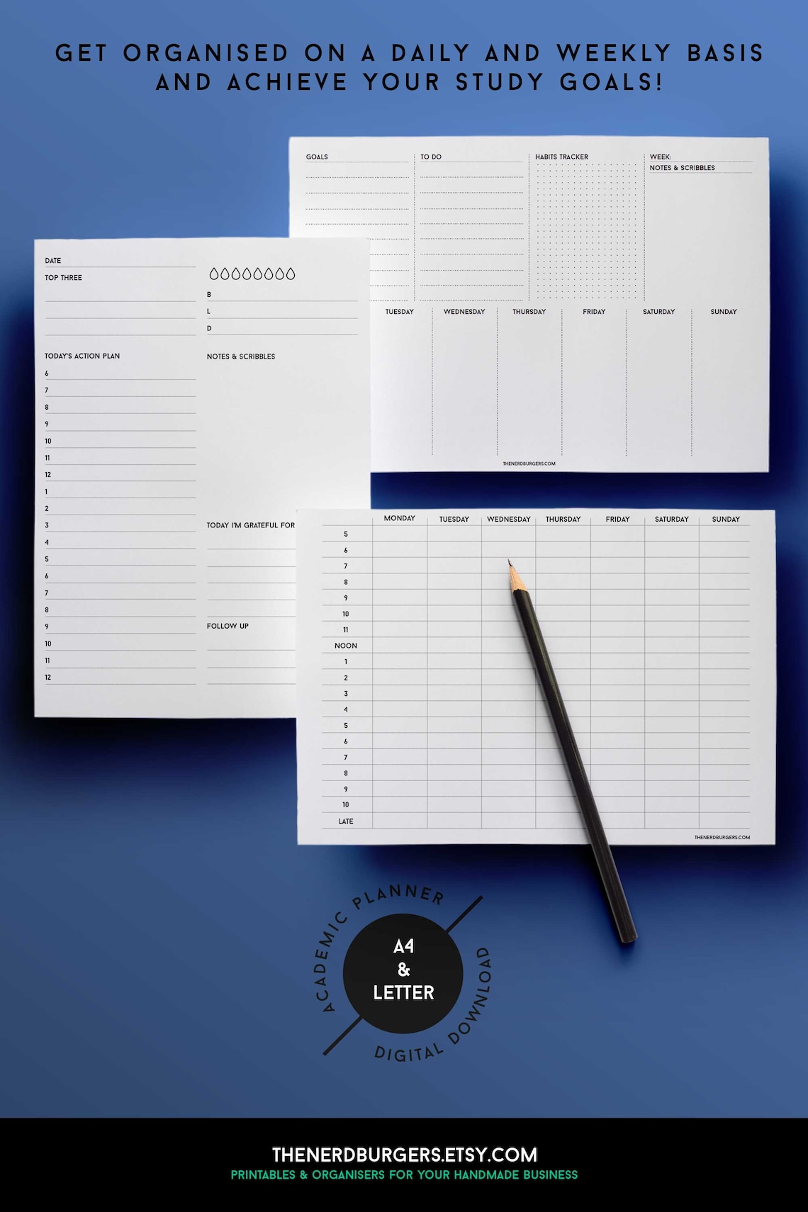 Academic Planner Printable, College Student Planner, University Planner ...