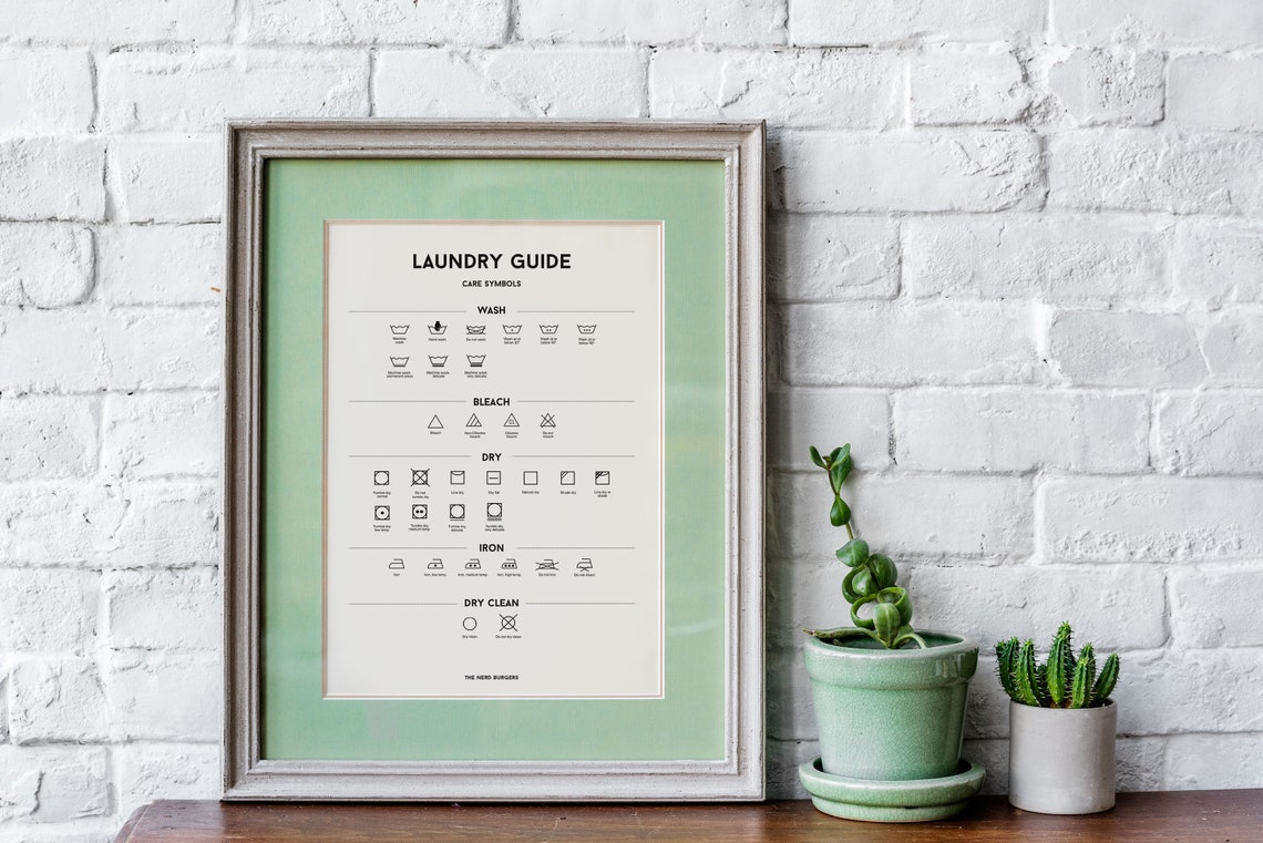 Laundry Symbols Care Guide, Laundry Sign, Laundry Room Sign, Laundry ...