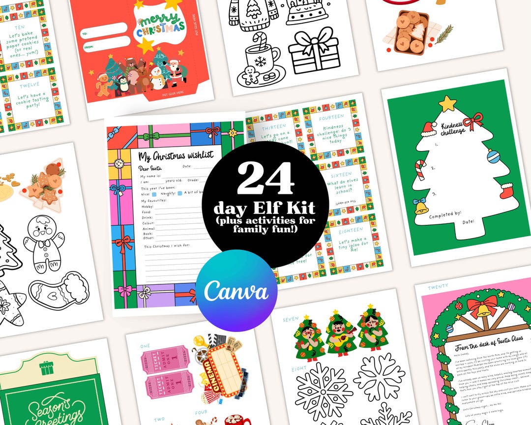 Christmas Elf Kit, 24 Days Elf Prop Kit Family Activity, Christmas Elf ...