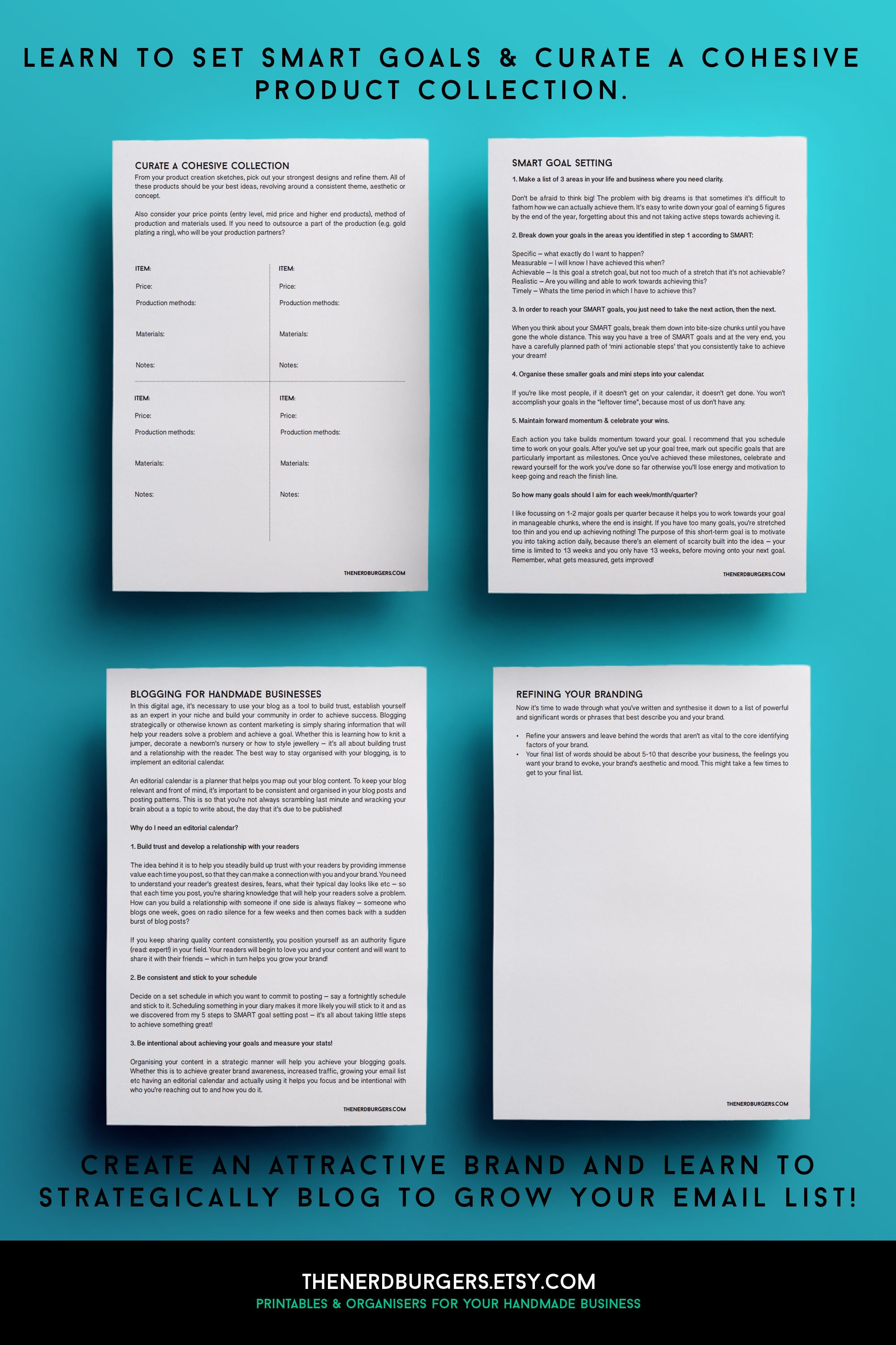 Handmade Business Planner, Small Business, Marketing Kit, Productivity ...
