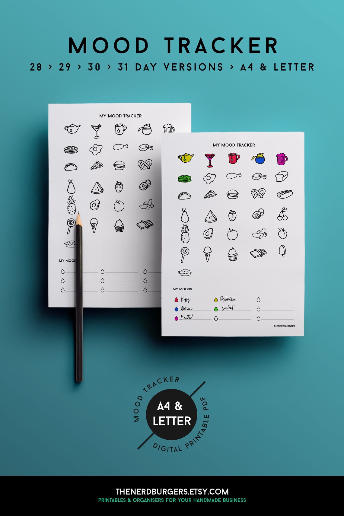 Printable Mood Tracker, Mood Tracker Printable, Daily Mood Tracker ...