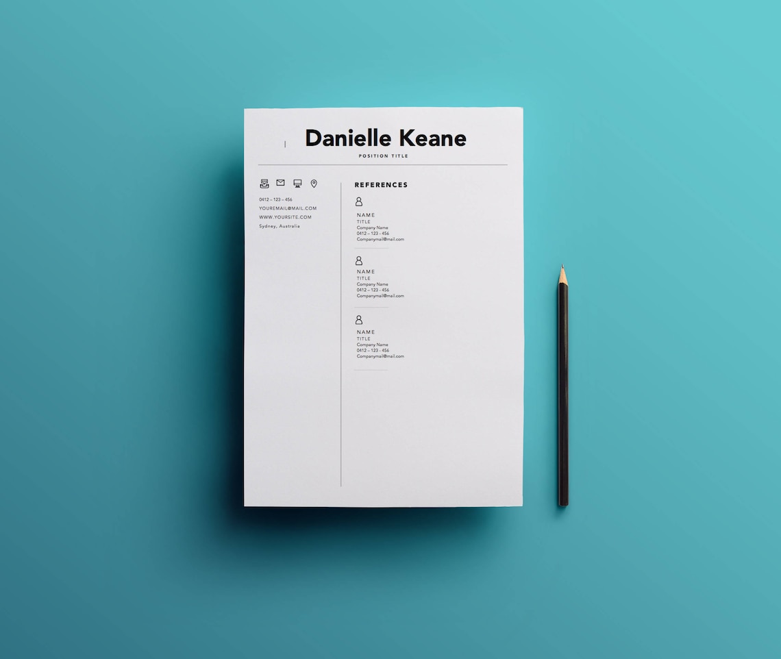 Minimalist CV Template Minimal, Cv Template Simple, CV Template Word ...