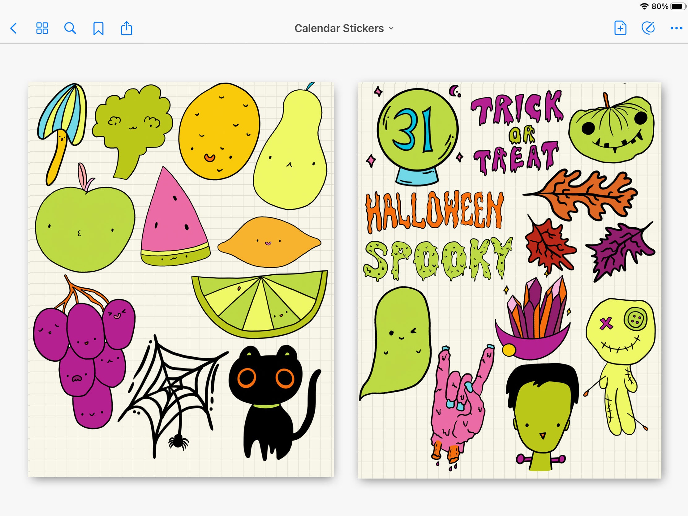 Calendar Digital Stickers, Goodnotes Digital Planner Stickers, Bullet ...