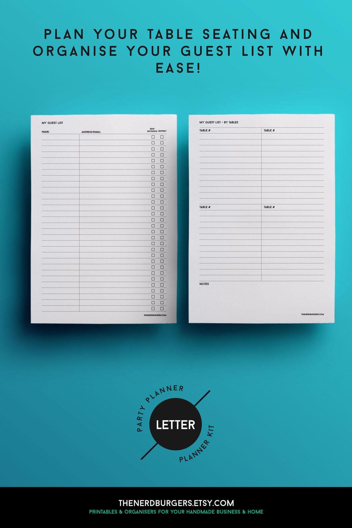 Dinner Party Planner Digital Download, Event Food Planner, Party Menu ...