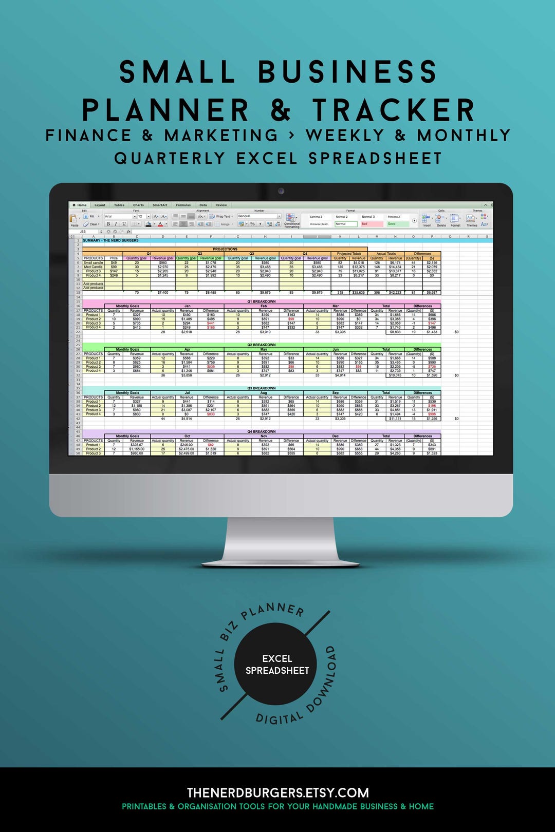 Small Business Planner, Income Tracker, Productivity Planner, Finance ...