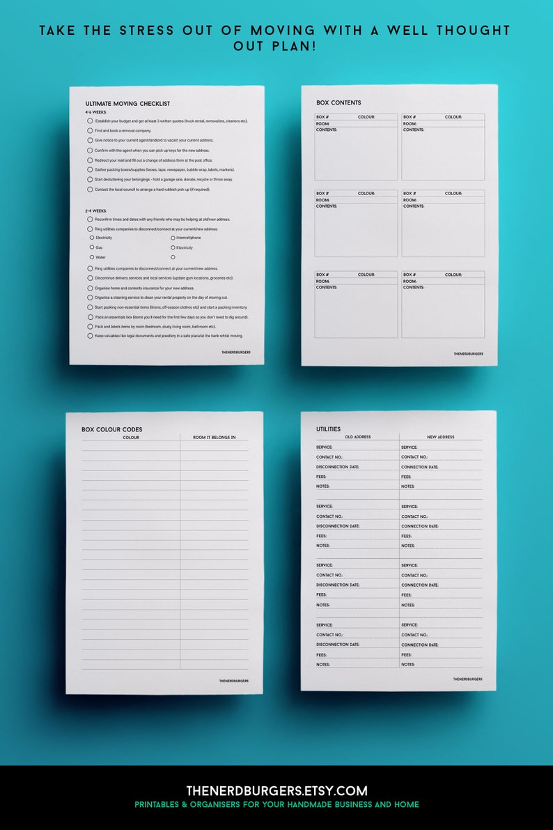 Moving Planner, Moving Away Instant Download, Moving Checklist, Moving ...
