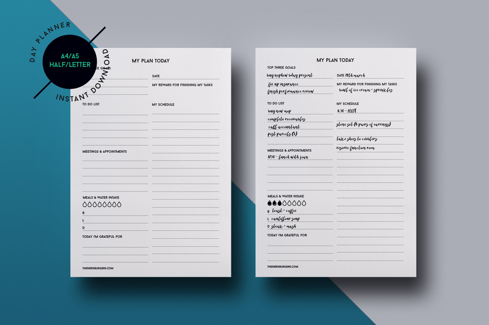 Day Organizer, Day Planner, Printable Organizer, Planner Inserts ...